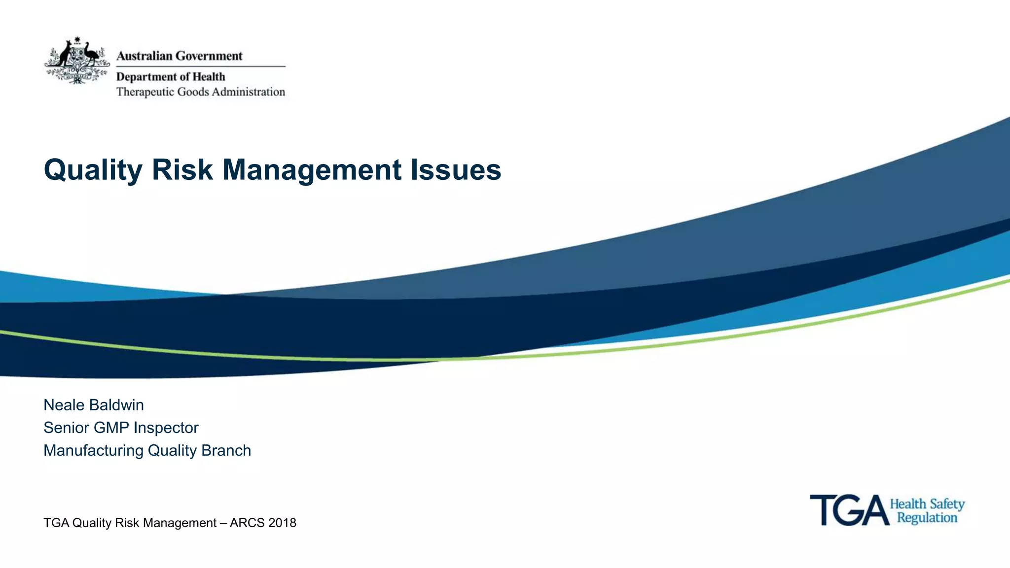 Presentation: Quality risk management issues | PPTX