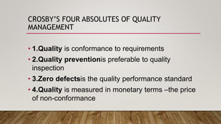 Quality Gurus (TOTAL QUALITY MANGEMENT SYSTEM) Food Technology | PPTX