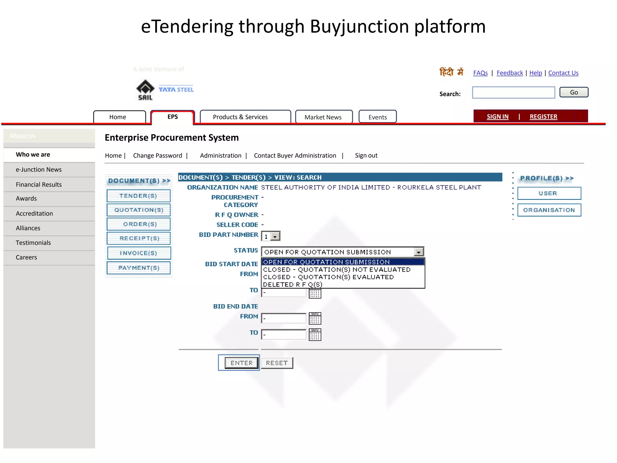 eSourcing Presentation by Raheel | PPTX