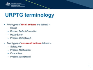 Presentation Recall of Therapeutic Goods – Overview | PDF | Recalls ...