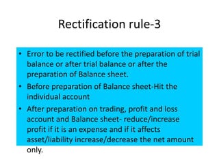 Rectification of errors | PPTX
