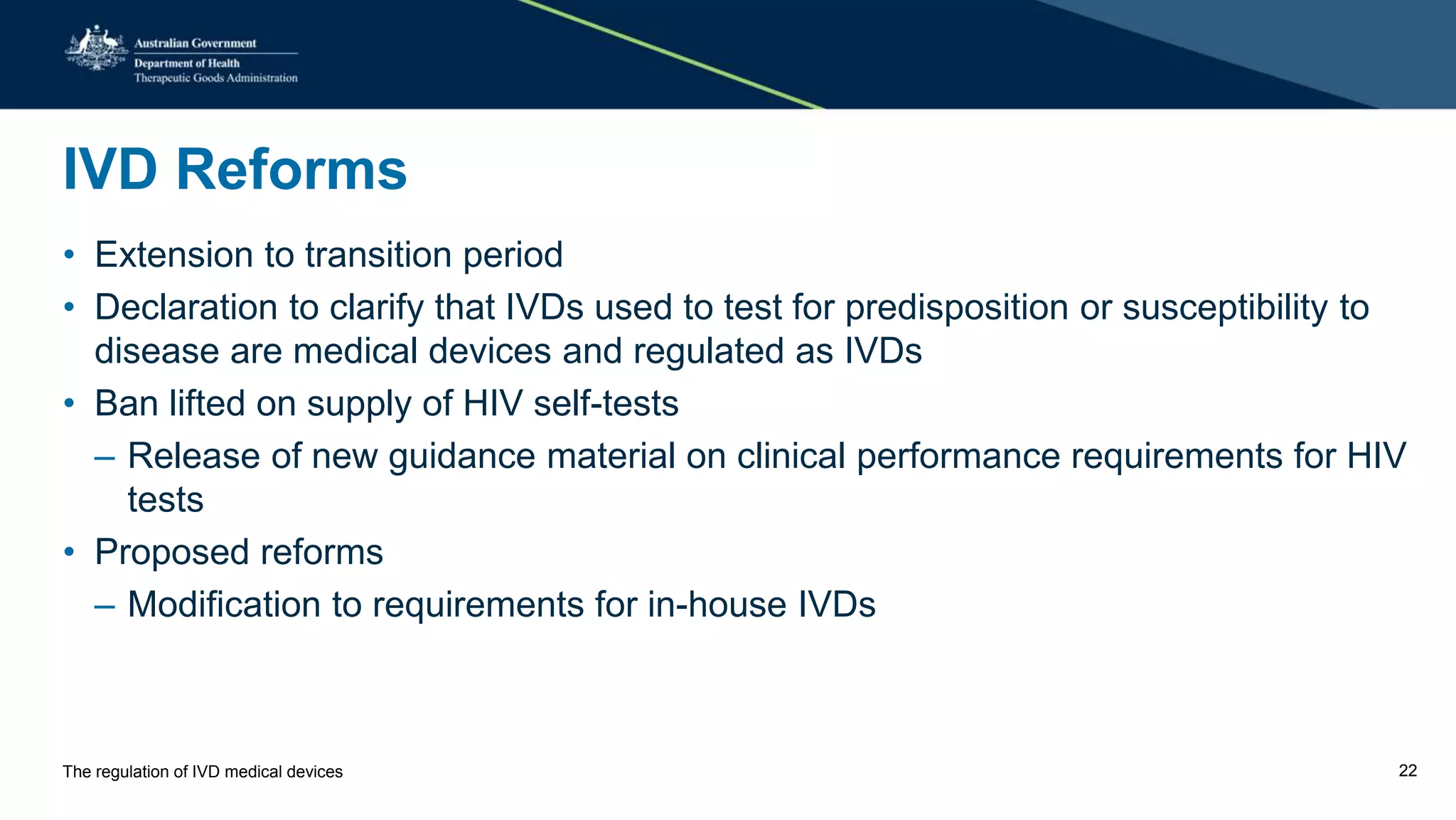 The regulation of IVD medical devices | PPTX