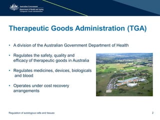 Presentation: Regulation of autologous cells and tissues | PDF