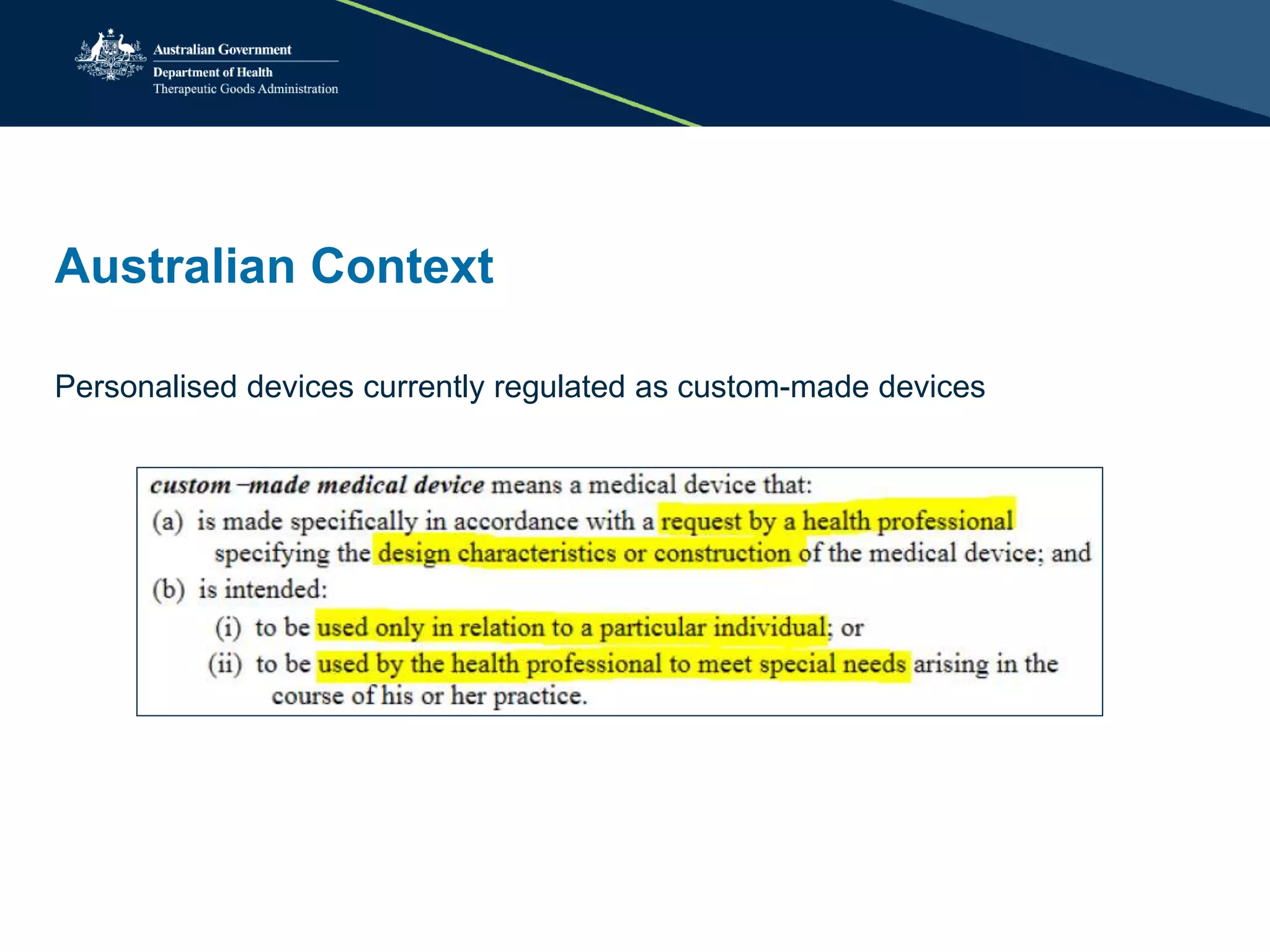 Presentation: Regulation of personalised, including 3D printed, medical ...