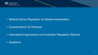 TGA webinar presentation: Regulation of software, including software as a medical device | PPT