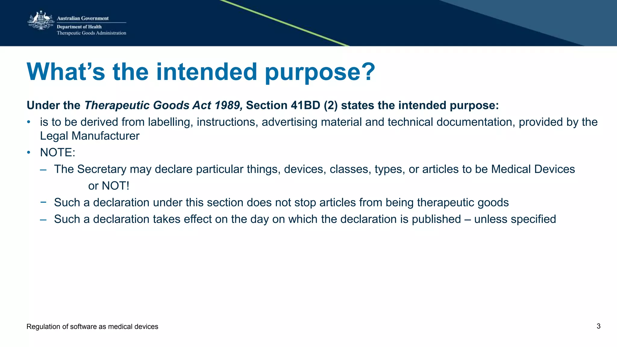 Regulation of software as medical devices | PPTX