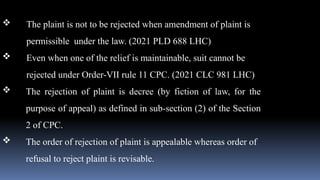 Presentation-Rejection of plaint by CJ-I BKT.pptx