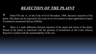 Presentation-Rejection of plaint by CJ-I BKT.pptx