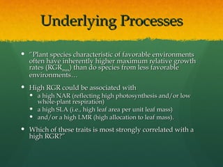 Relative Growth Rate (RGR) - Plant Physiology | PPT