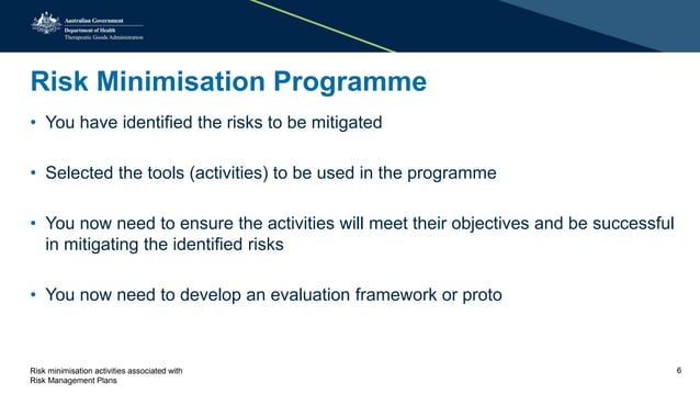 Risk minimisation activities associated with risk management plans | PPT