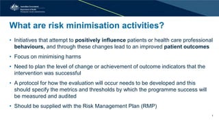 Risk minimisation activities - identification and application | PDF