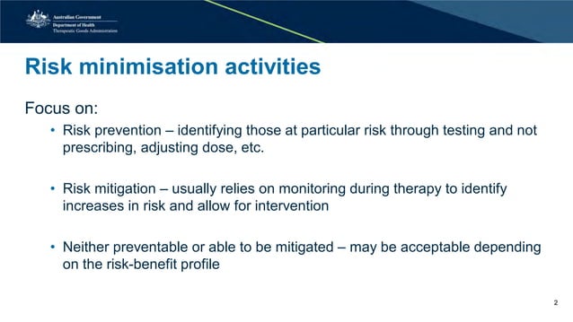 Risk minimisation activities - identification and application | PDF
