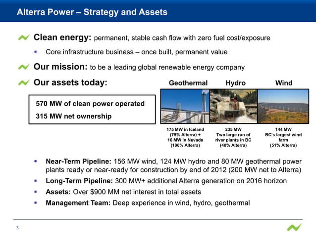 Alterra Power - Jan 2012 Presentation | PPT