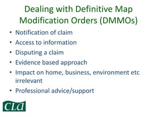 Public Rights of Way Reform and Definitive Map Modification Orders ...