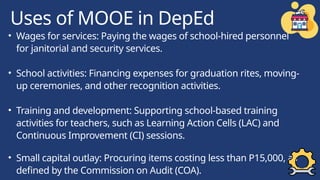 Comprehensive Overview of School Finance: Personnel Services, MOOE, and ...