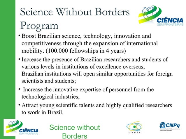 [BRAZIL] Science without Borders program description | PPT