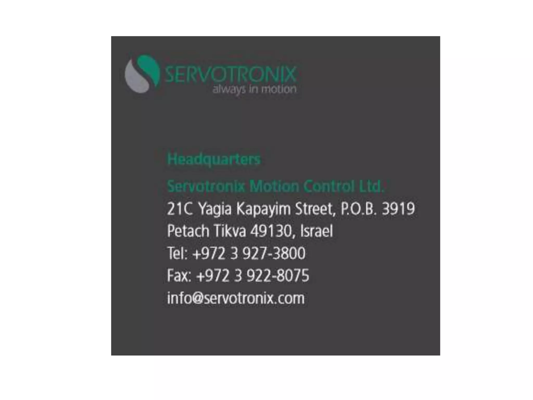 Presentation servotronix | PPT