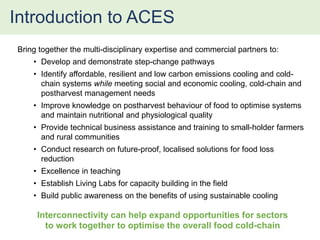 IMPORTANCE OF COLD CHAIN, KEY ISSUES, AND THE OBJECTIVES AND DESIGN OF ACES | PPT