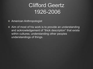 Key Points of Geertz | PPTX