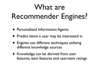 Recommender Engines | PPT