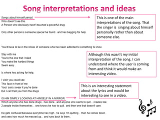 Presentation song interprtations and ideas | PPTX