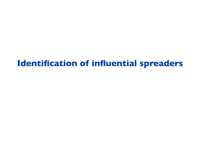 Machine Learning Of Epidemic Processes In Networks Ppt