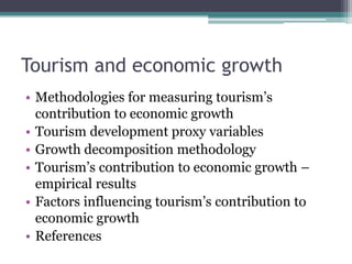 Tourism and economic growth | PDF