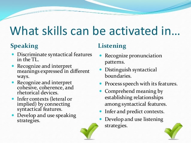 Presentation speaking and listening