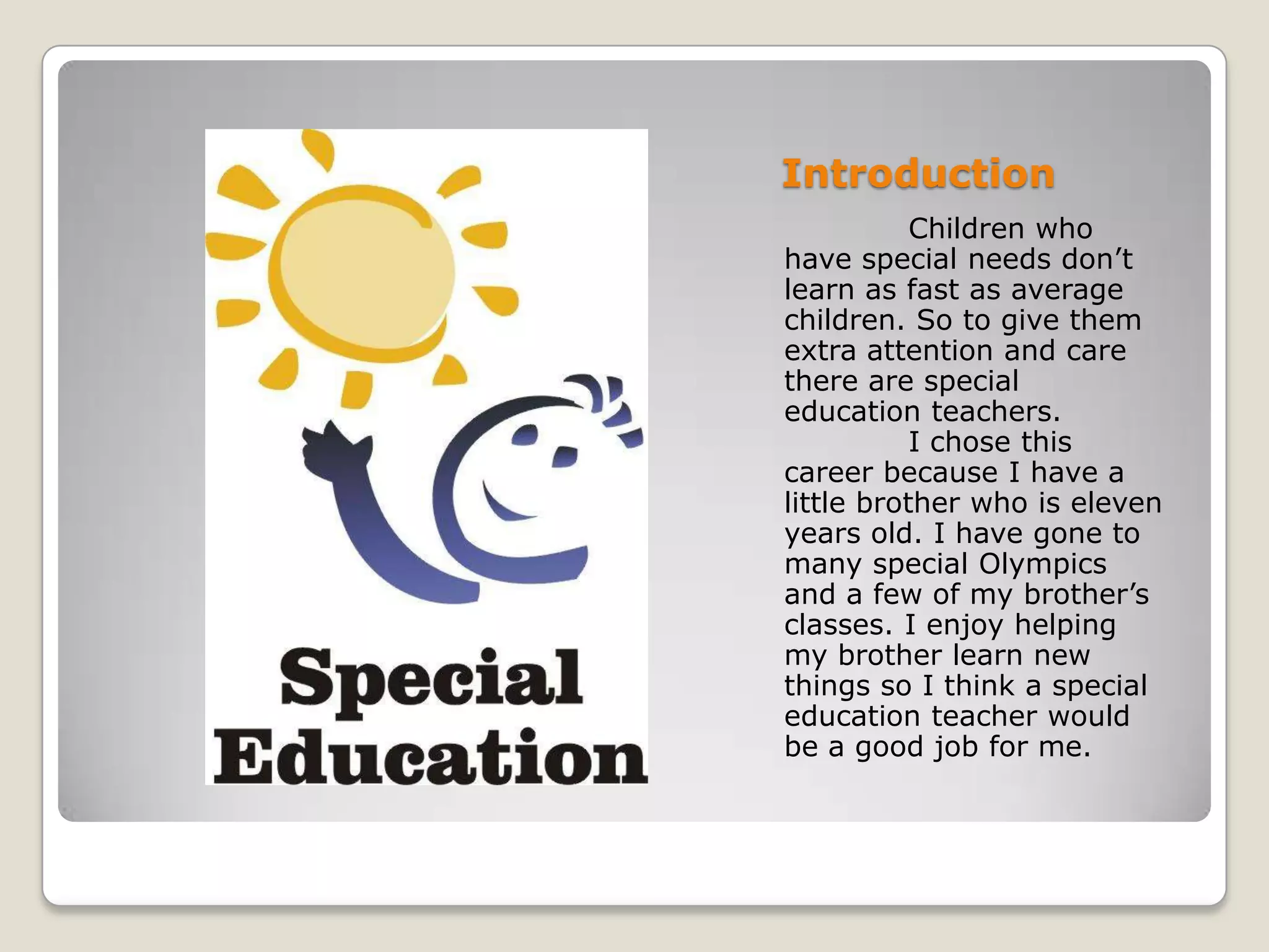 Presentation special education teacher | PPTX