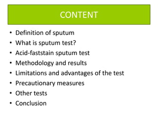 Presentation sputum....by gloria asantewaa | PPTX | Lung and ...