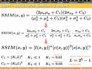 Similarity Maps Using SSIM Index | PPT