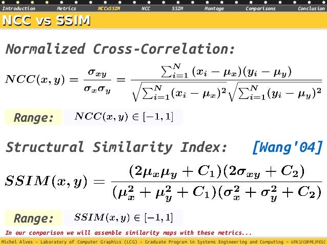 Similarity Maps Using SSIM Index