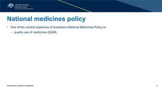 Presentation: Advertising cosmetic injectables - Complying with the therapeutic goods ...