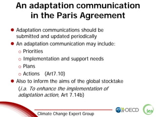 Adaptation communications in the Paris Agreement and information in ...