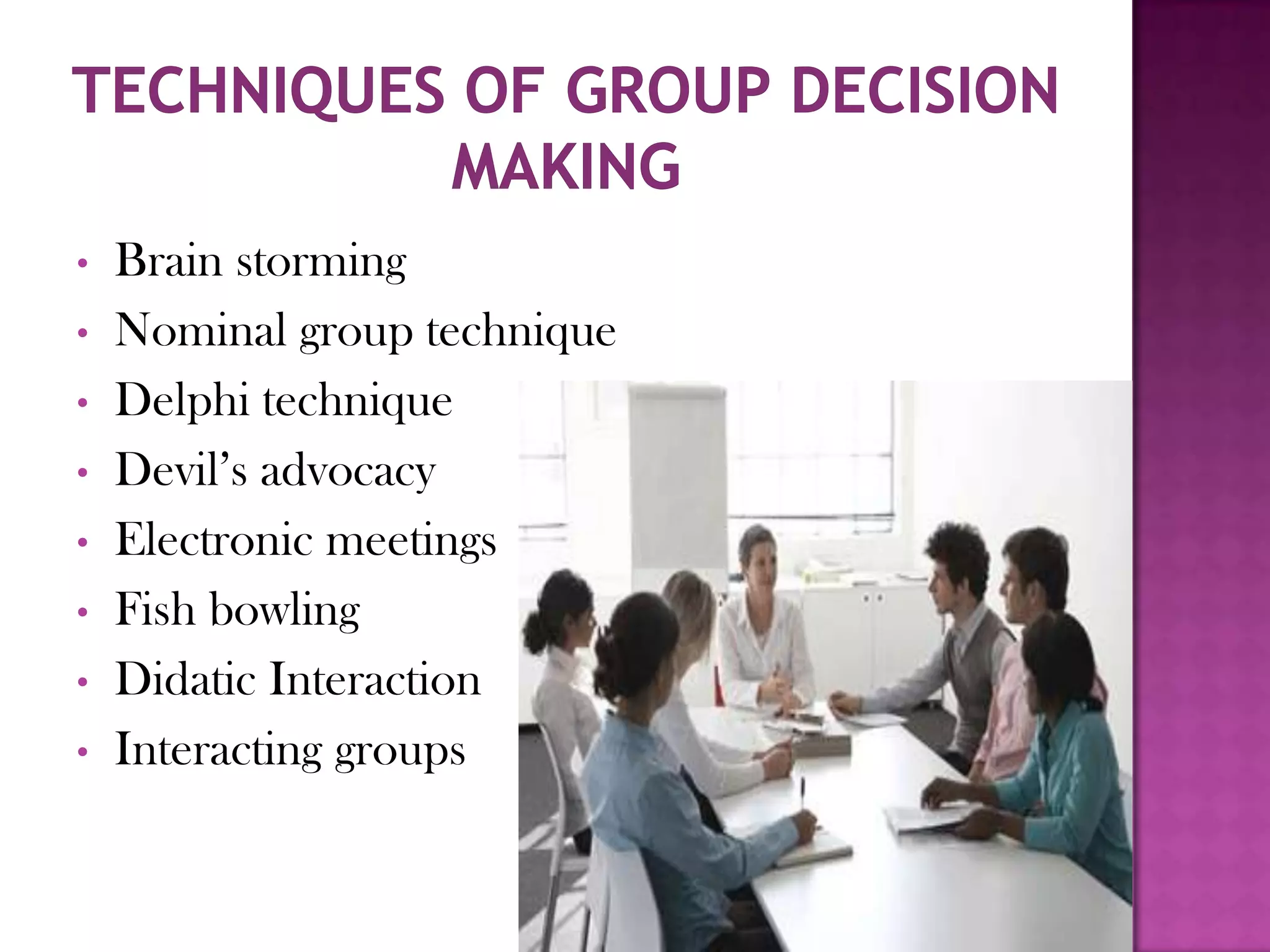 Techniques of group decision making | PPTX
