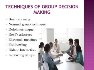 Techniques of group decision making | PPTX