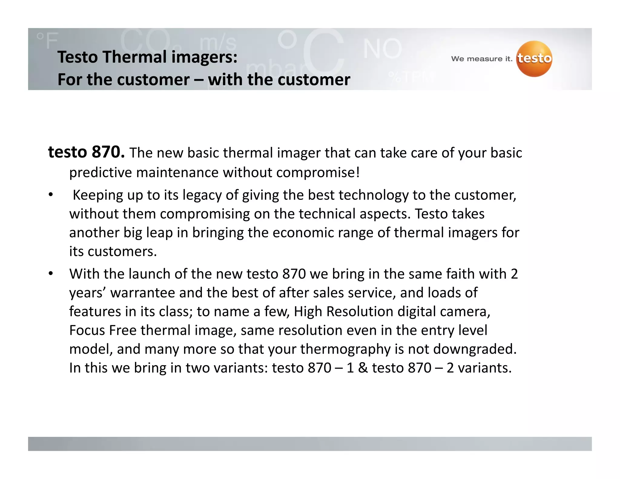 The new thermal imager: testo 870. We bet you can’t get better than ...