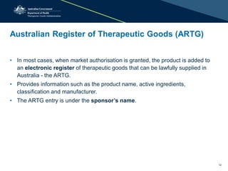 Presentation Therapeutic Goods Regulation and the GMP Inspection ...