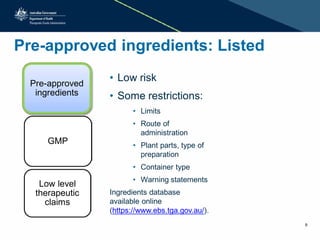 Presentation Therapeutic Goods Regulation and the GMP Inspection ...