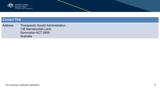 TGA Licensing & Certification Applications: TGA Business Services ...