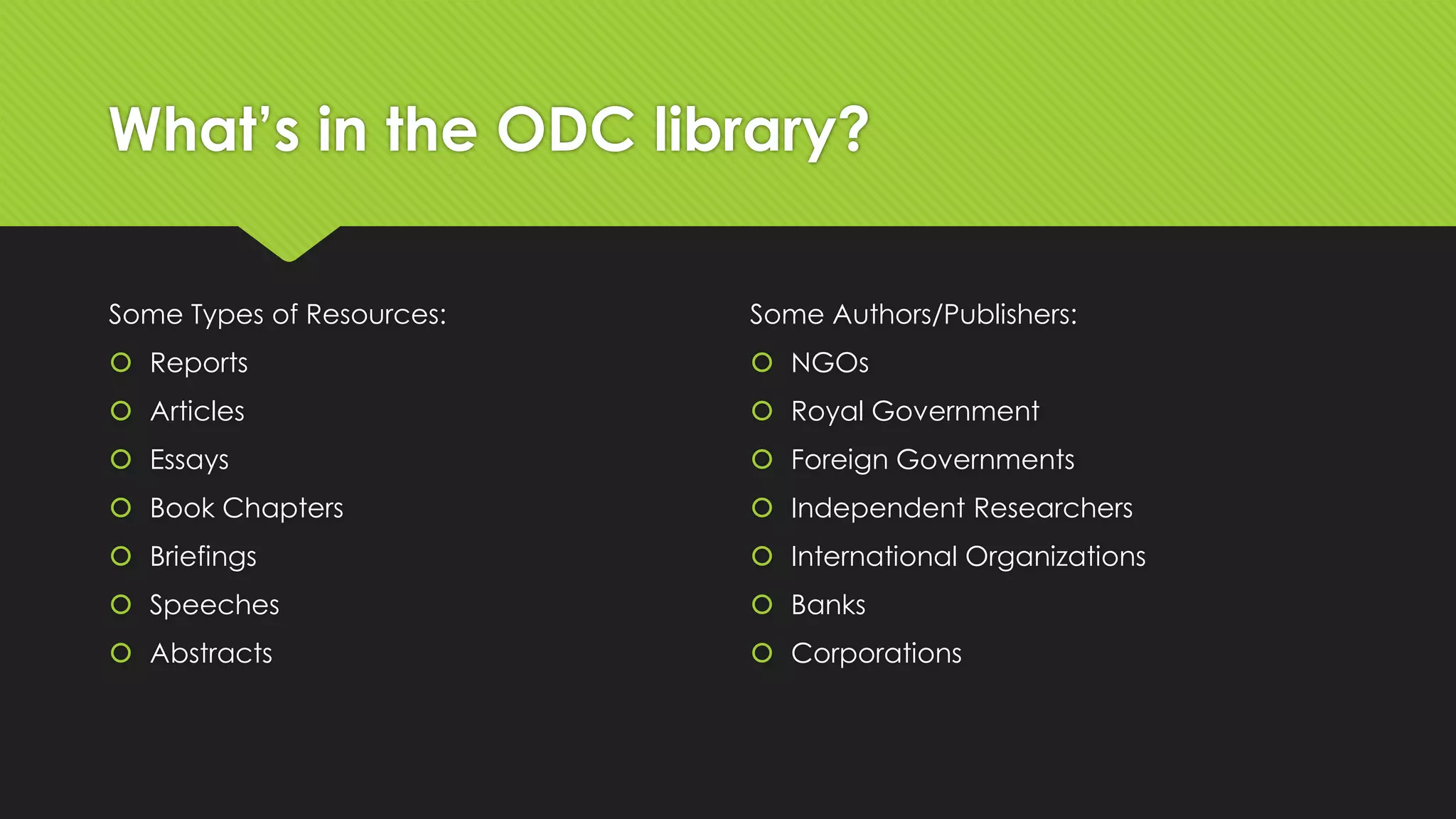 The ODC Digital Library | PPTX