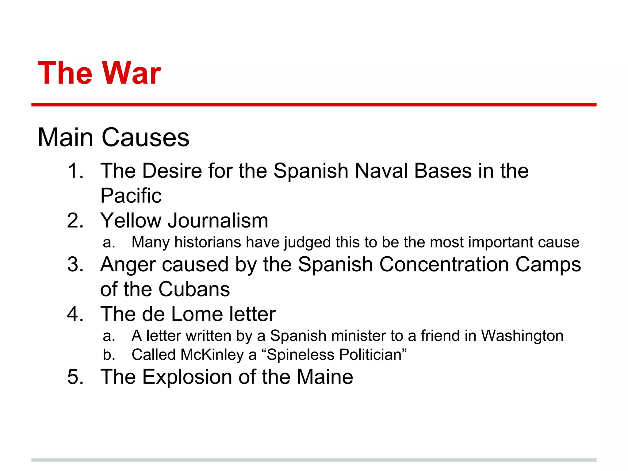 Notes: The Spanish-American War | PPT