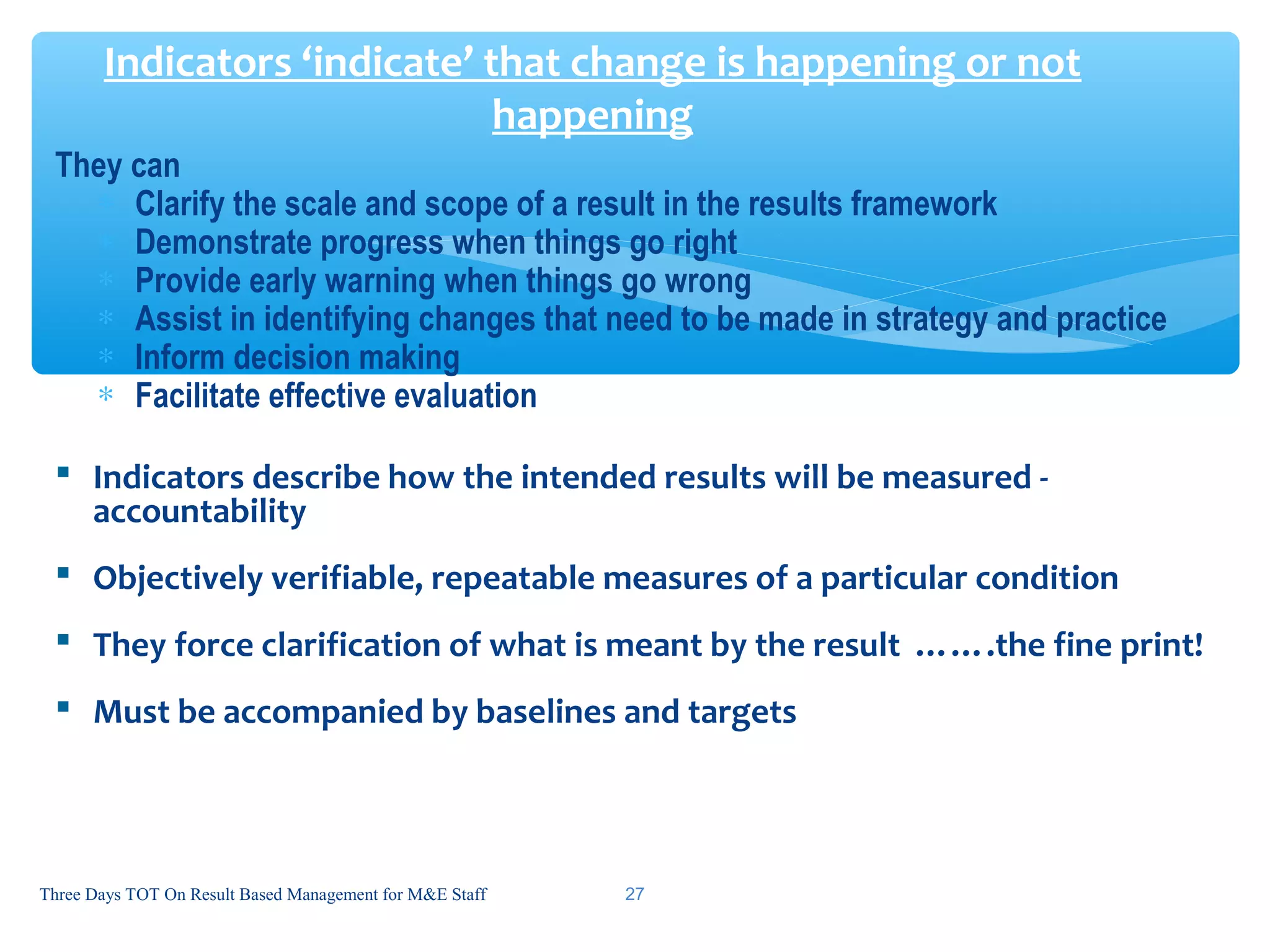 Presentation Training on Result Based Management (RBM) for M&E Staff | PPT