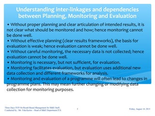 Presentation Training on Result Based Management (RBM) for M&E Staff | PPT