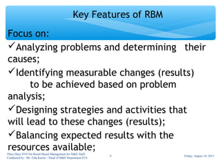 Presentation Training on Result Based Management (RBM) for M&E Staff | PPT