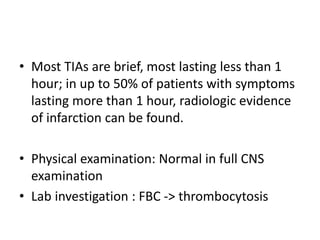transient ischemic attacks- advances in diagnosis & mx | PPTX