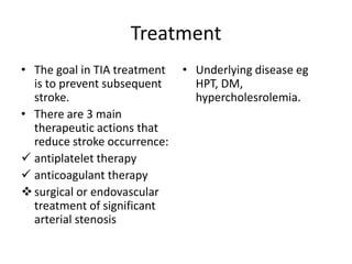 transient ischemic attacks- advances in diagnosis & mx | PPTX