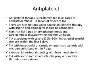 transient ischemic attacks- advances in diagnosis & mx | PPTX