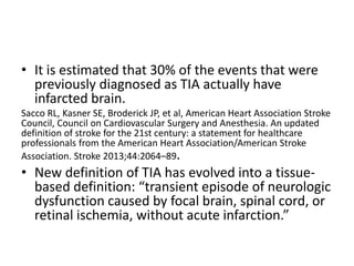 transient ischemic attacks- advances in diagnosis & mx | PPTX