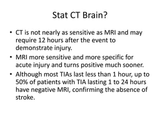 transient ischemic attacks- advances in diagnosis & mx | PPT